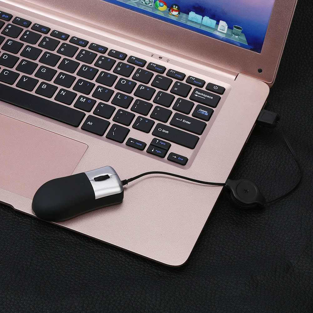 Buy Mini Retractable USB Optical Scroll Wheel Wired Mouse For Laptop ...