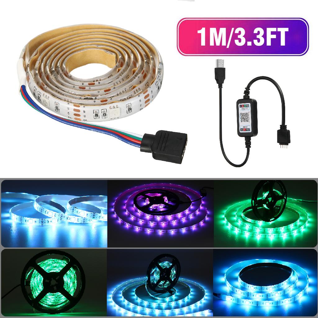 Buy 5V USB Power LED Strip Lights 5050 RGB TV Backlight Bluetooth APP ...