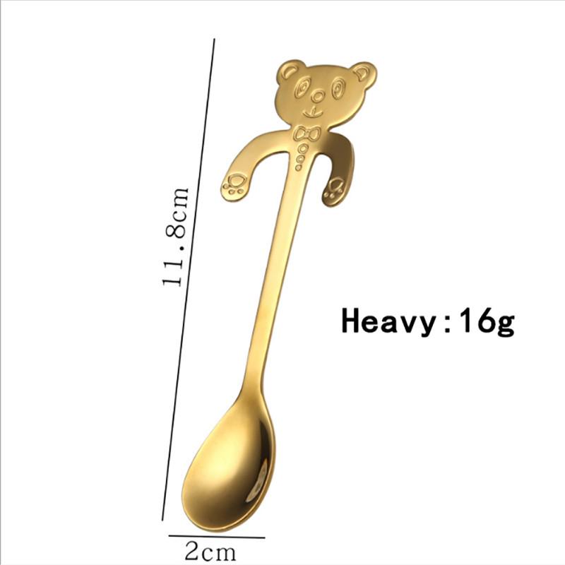 Buy Cute Cat Teaspoons Stainless Steel Cartoon Spoons Creative Ice ...
