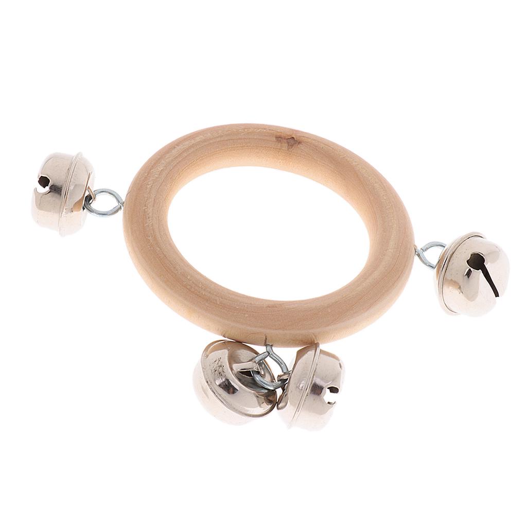 Buy Wooden Hand Shake Bell Ring Percussion Toys for Baby Grasp Training ...