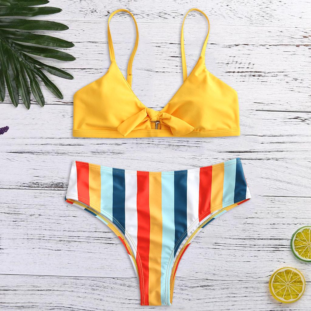 Buy Fashion Women Print Push-Up Padded Bra Beach Bikini Set Swimsuit ...
