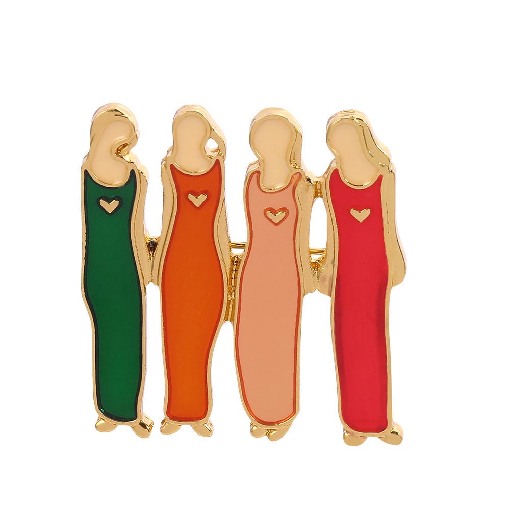 Sisters Pin 2 3 4 5 Best Friends Pin Sisterhood Brooch Tricolor Brooch ...