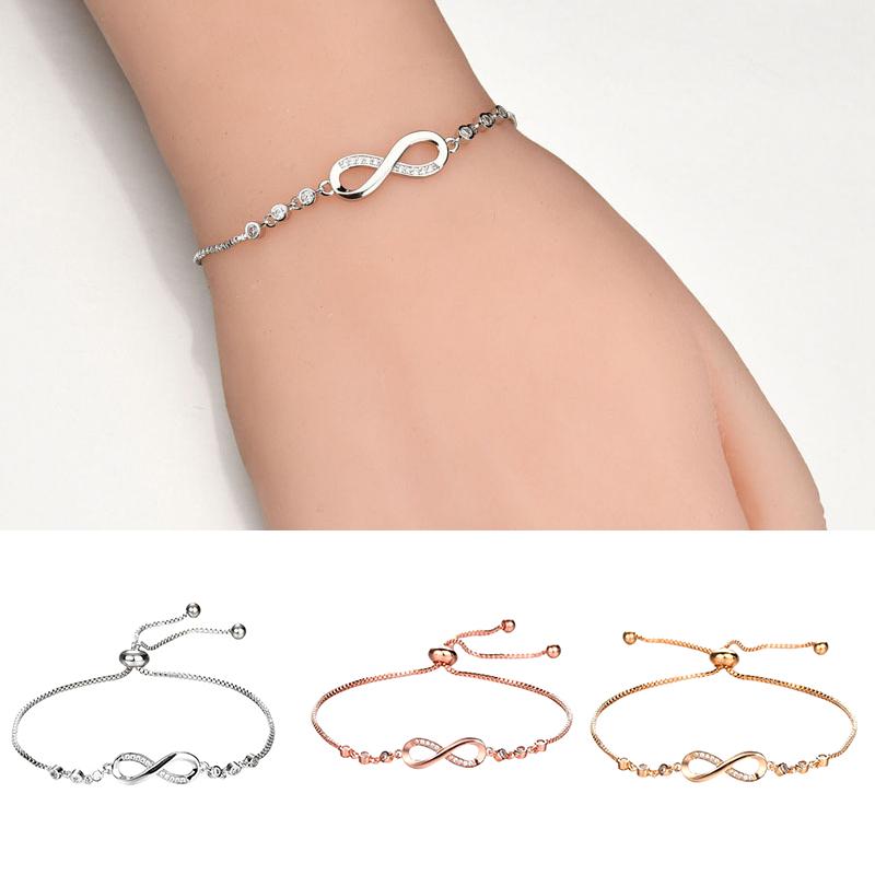 Number 8 Design Bracelet Forever Lovers Jewelry Adjustable Metal ...