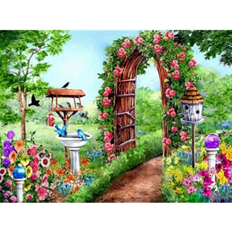 Full Round DIY Diamond Embroidery Flower Arch 5D Diamond Painting ...