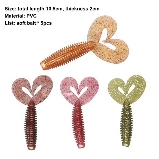 5Pcs Fishing Bait Flexible Reusable With Hidden Hook Slot Premium Anti ...