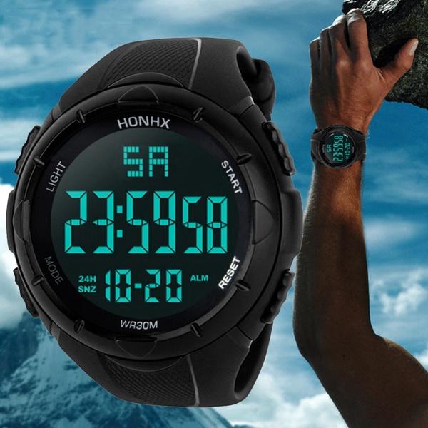 Buy Men's Electronic Watch Negative Black Face Screen Large Screen ...
