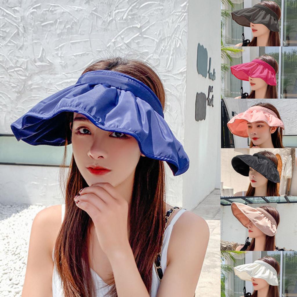 Buy Women Foldable Sun Hat Wide Large Beach Hats Shell Hat Beach UV ...