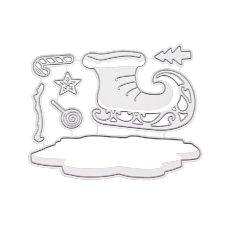 Buy Christmas Boot Metal Cutting Dies Stencil DIY Scrapbooking Album ...
