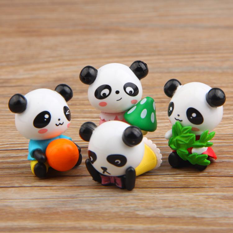 Buy 4 Pcs Super Cute Pandas Action Figures Cartoon Toys Girls Anime ...