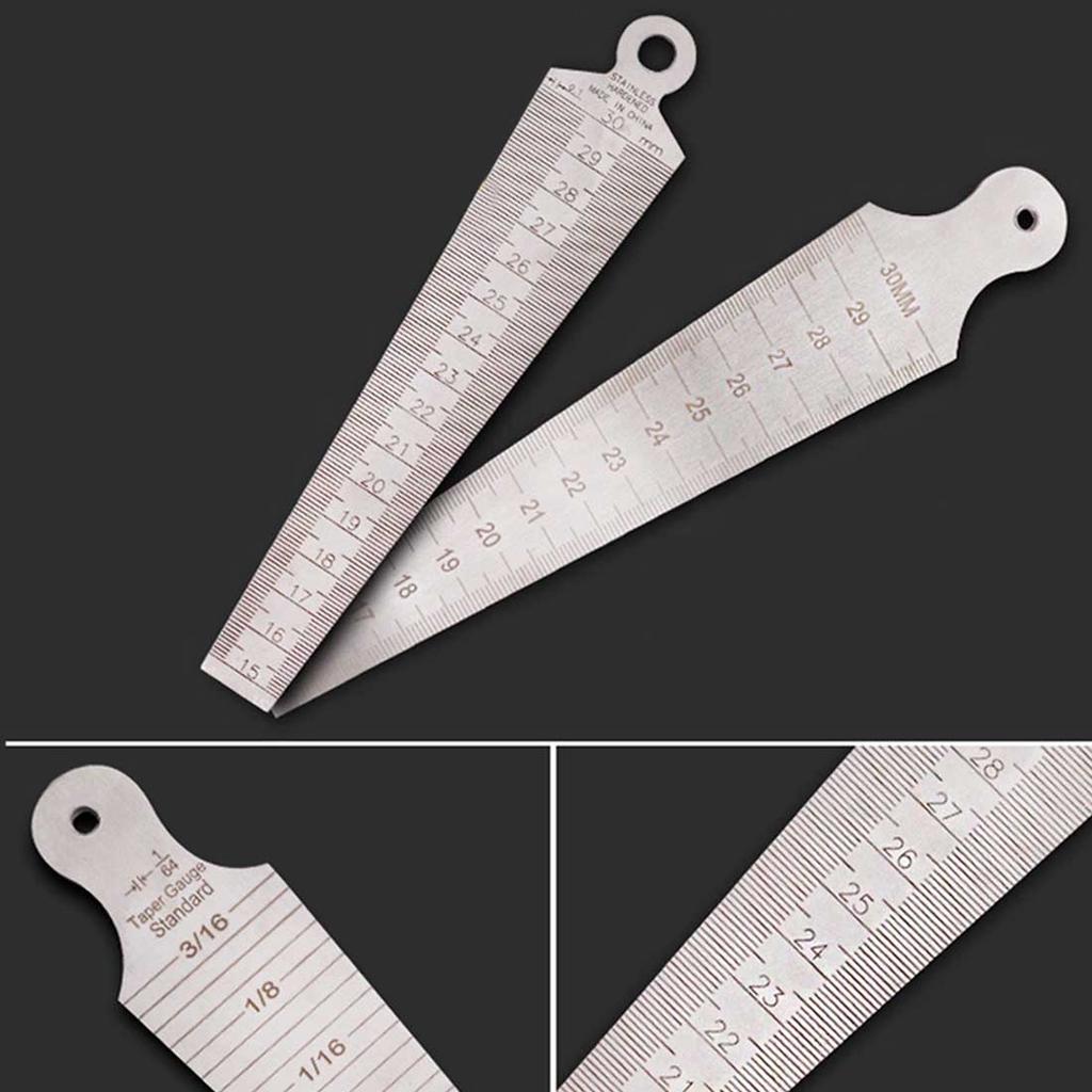 Buy Wedge Feeler 15-30mm Stainless Steel Ruler Inspection Taper Gauge ...