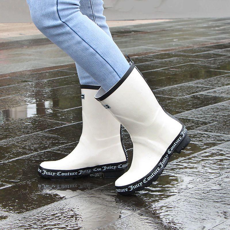 Buy Spring and Summer Fashionable Rubber White Rain Boots Western Style ...