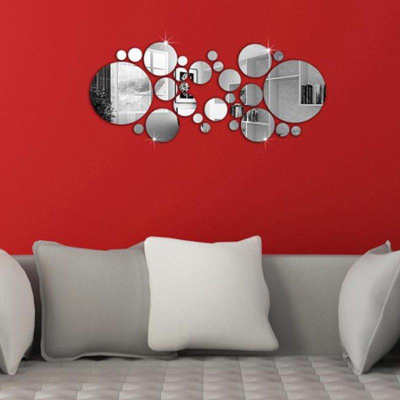 Buy DIY Home Decor 3D Mirror Silver Wall Sticker Removable Wall ...