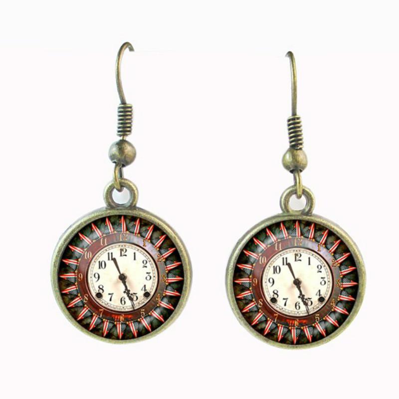 Buy Steampunk Clock Earrings Personality Watch Clock Dangle Earring ...
