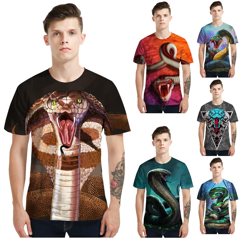 3d Print Snake T-Shirt Men's Cool Fashion Hiphop Street Wear Short ...