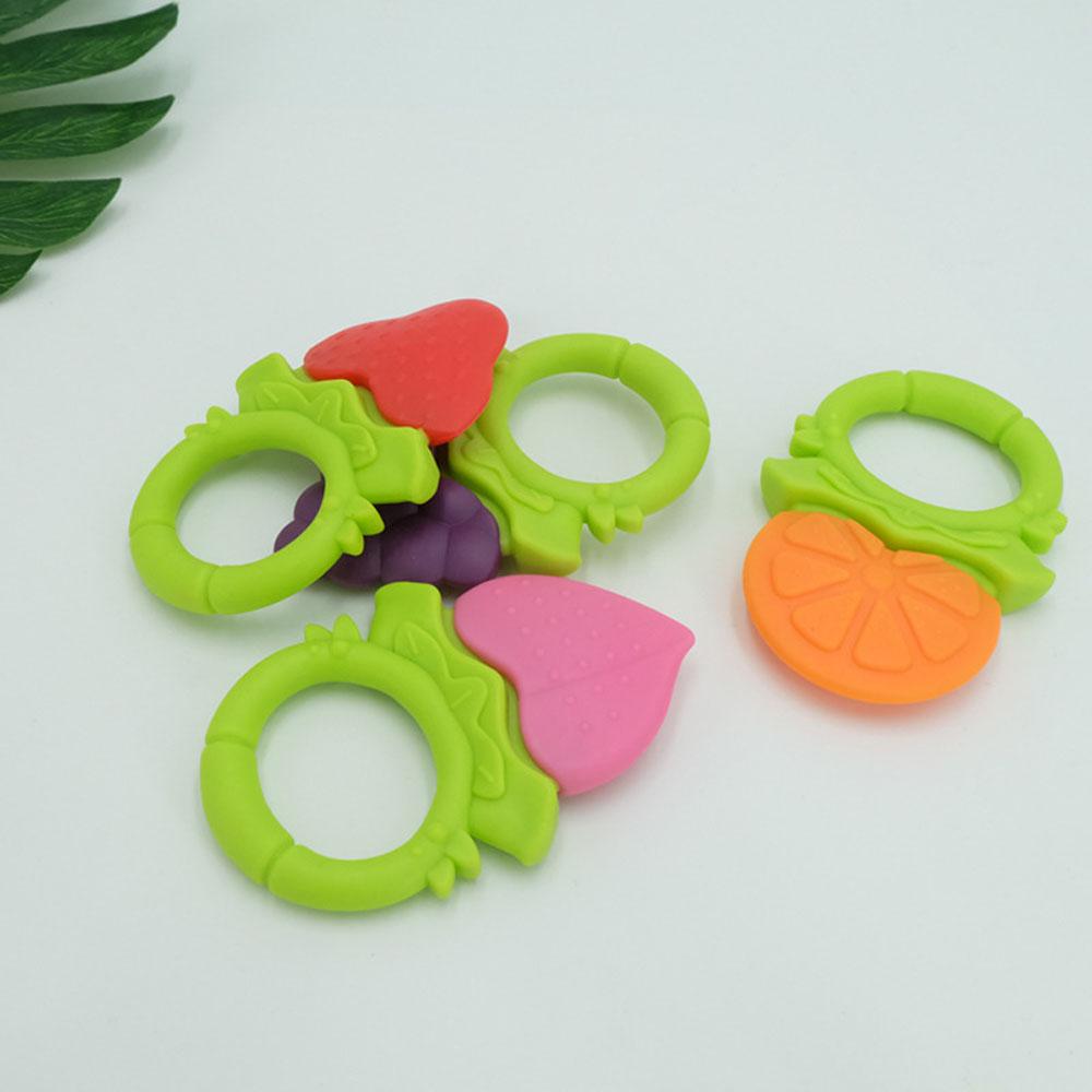 Teething Ring Chewing Gift Dental Silicone Teether Fruit Shape Rattle ...