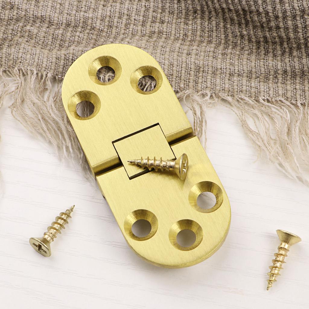 Buy BESTOMZ 1PC Folding Hinges Semi-circular Solid Brass Concealed ...