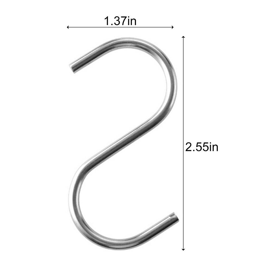 Buy Hooks 10 Pcs/set round Stainless Steel Metal S Hanging Hooks ...