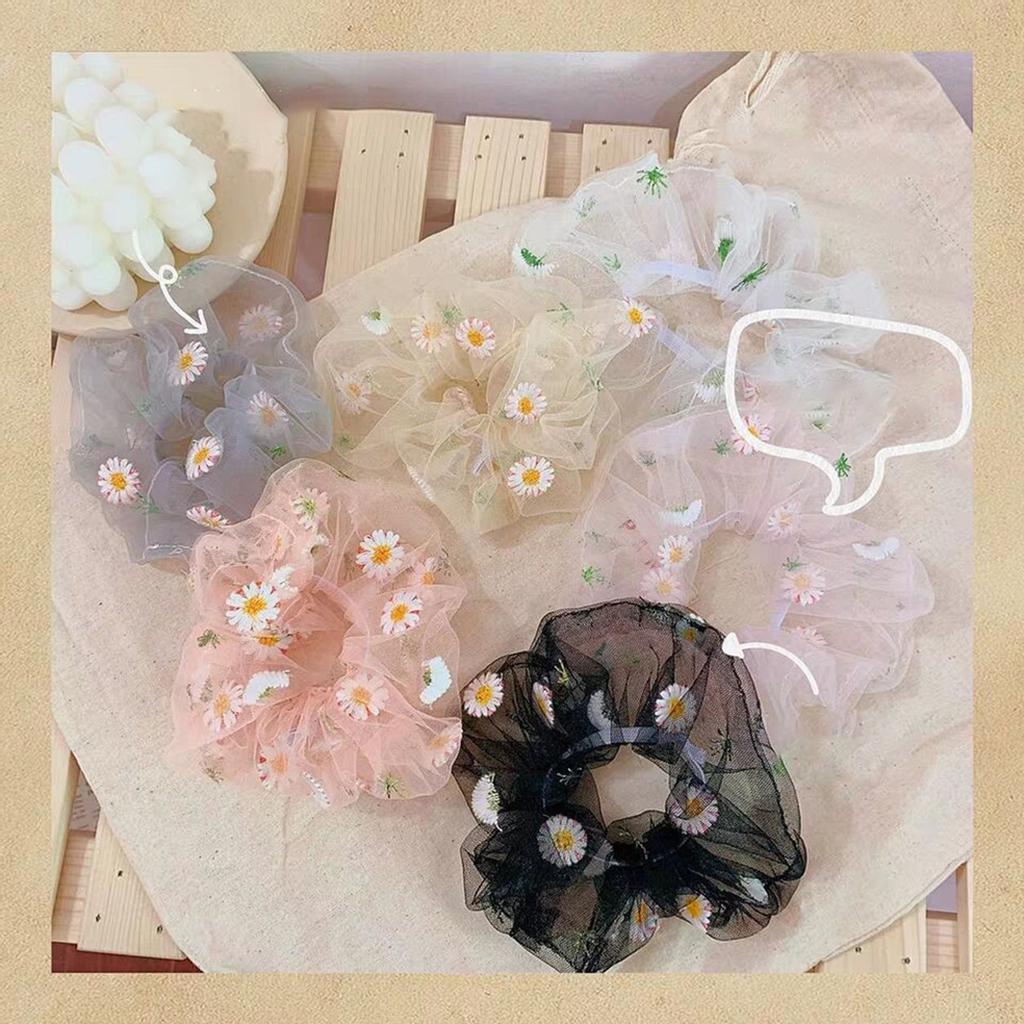 Buy Small Daisy Large Intestine Circle Lace Hair Tie Organza Daisy Hair ...