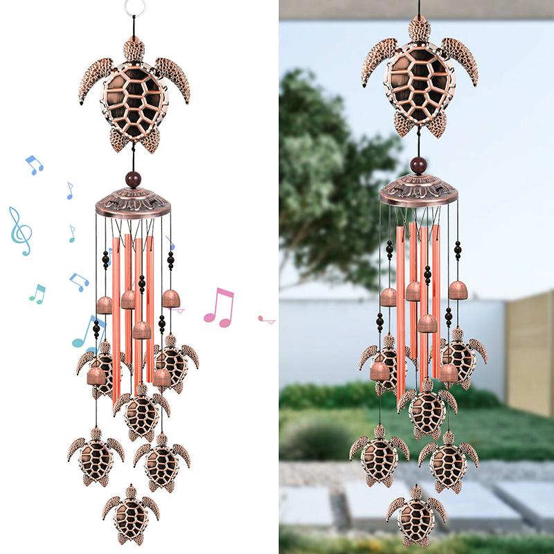 Buy Mayitr New Sea Turtle Wind Chimes Garden Outdoor 4 Tubes Bells Yard ...