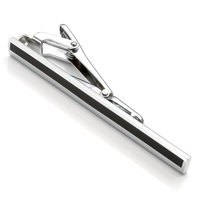 Buy 1 Pcs Stainless Steel Exquisite GQ Classic Tie Bar Clips Black ...