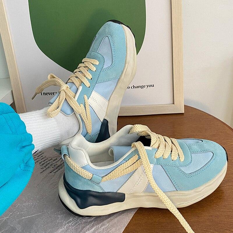 Buy Large Size 43 44 Women Vulcanized Shoes Lace Up Fashion Sneakers ...