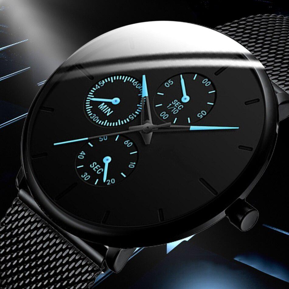 Buy YOLAKO 2020 Stainless Steel Men Business Watch Luxury Wristwatch ...