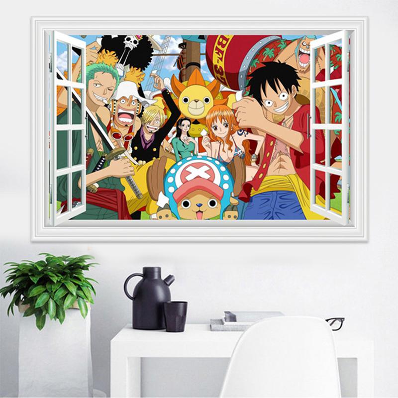 Anime One Piece Wall Stickers Poster Decoration Bedroom Wallpaper Self ...