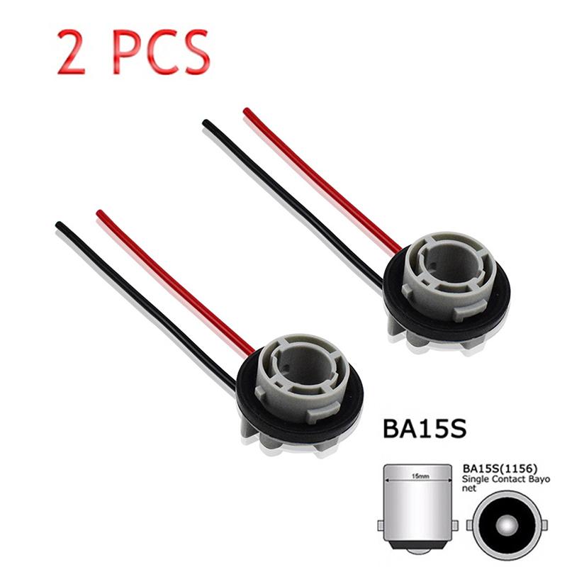 2Pcs 1156 Bulb Socket Ba15S Lamp Holder P21W Adapter Base Connector uygun fiyatlı satın alın ...