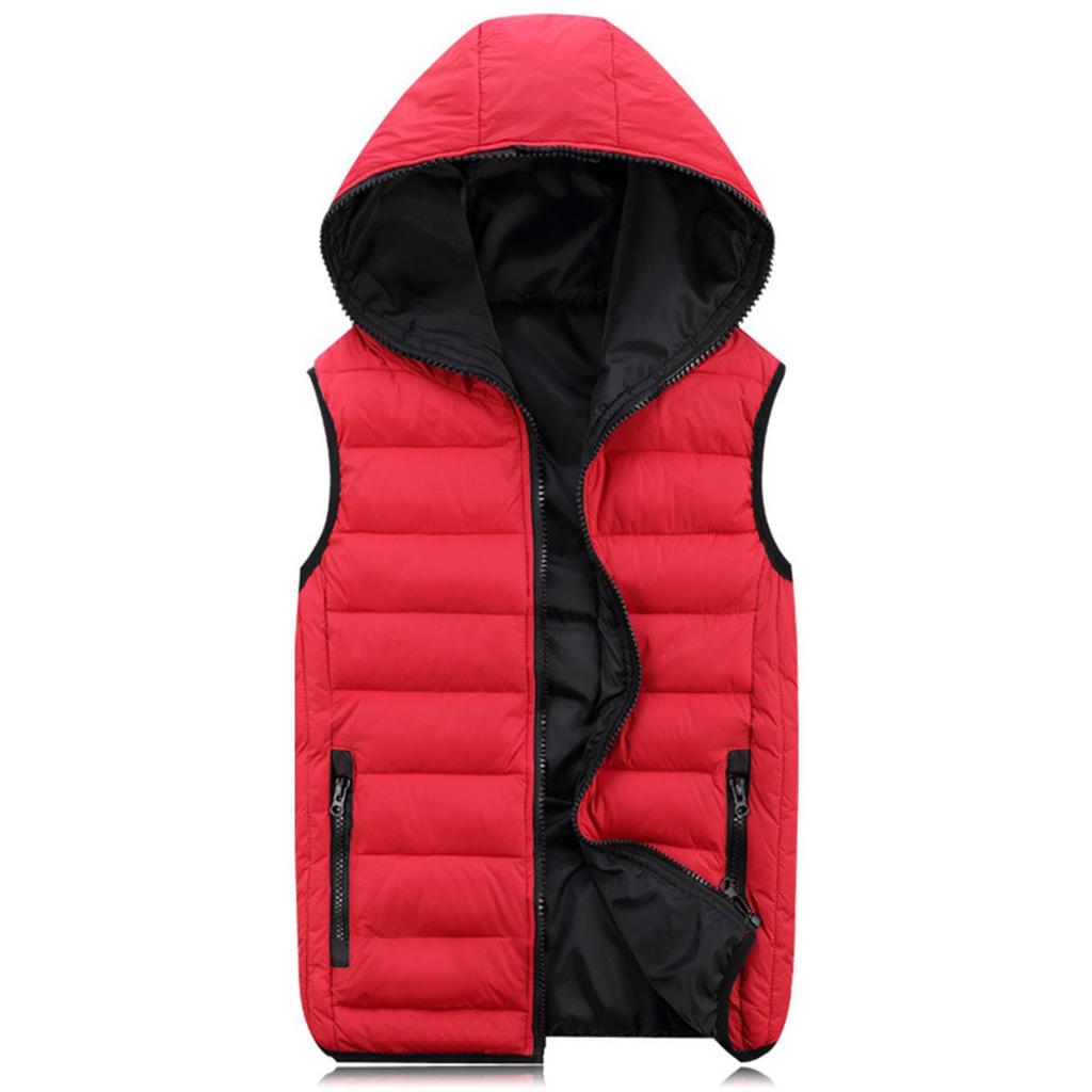 Sleeveless Jacket for Men Women Fashion Warm Hooded Winter Vest Mens ...