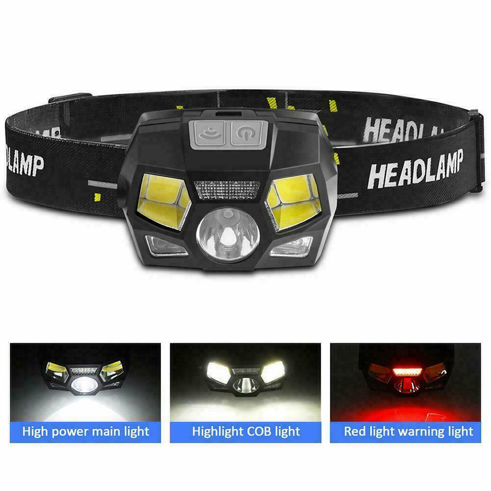Buy Super Bright Waterproof Head Torch Headlights USB Rechargeable LED ...