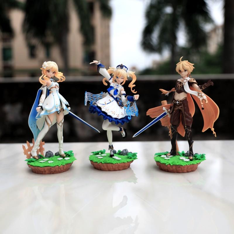Buy 20CM Anime Genshin Impact Aether Lumine Barbara PVC Anime Figure ...