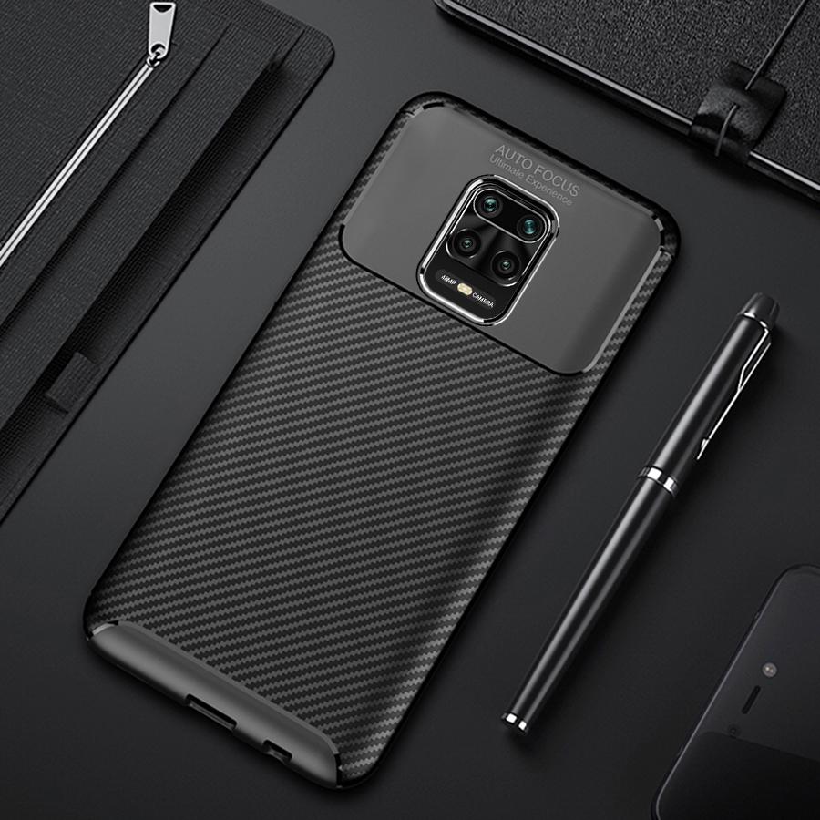 Buy KEYSION Carbon Fiber Silicone Case for Xiaomi Redmi Note 9s Note 9 ...