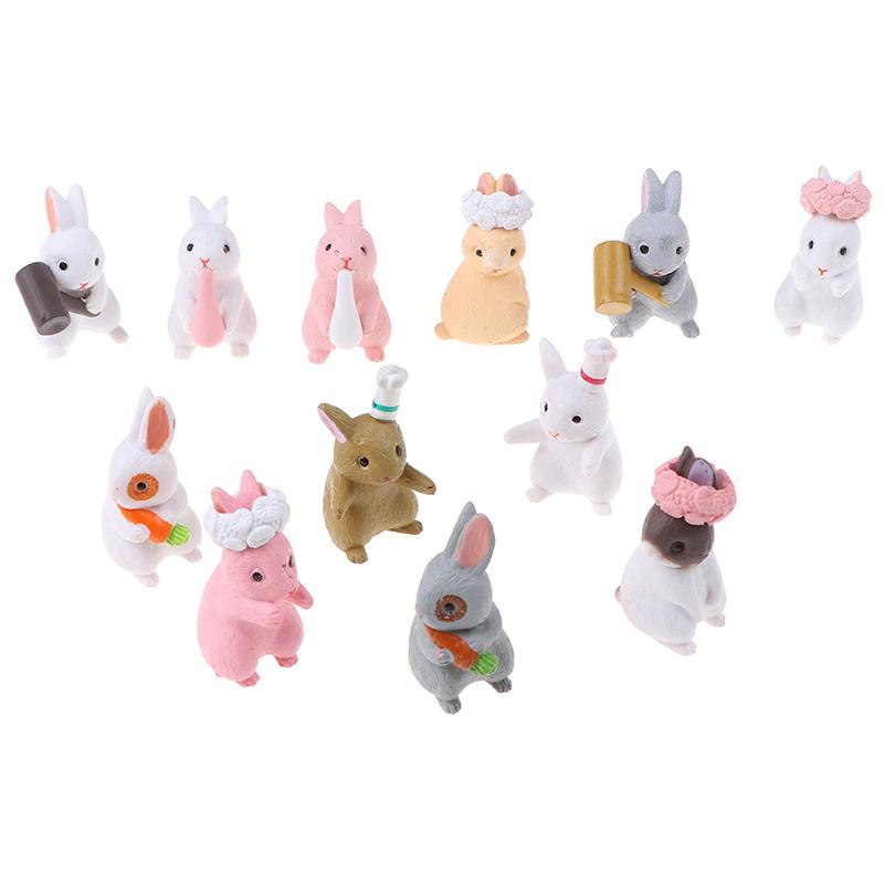 Buy 3Pc/Lot Cartoon Rabbit Action Figures Animal Model Family Miniature ...