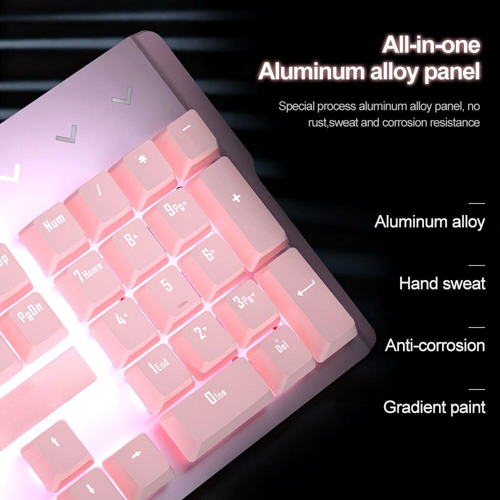 Buy Girly Pink Gaming Keyboard Mechanical Wired Keyboard 104-key USB ...