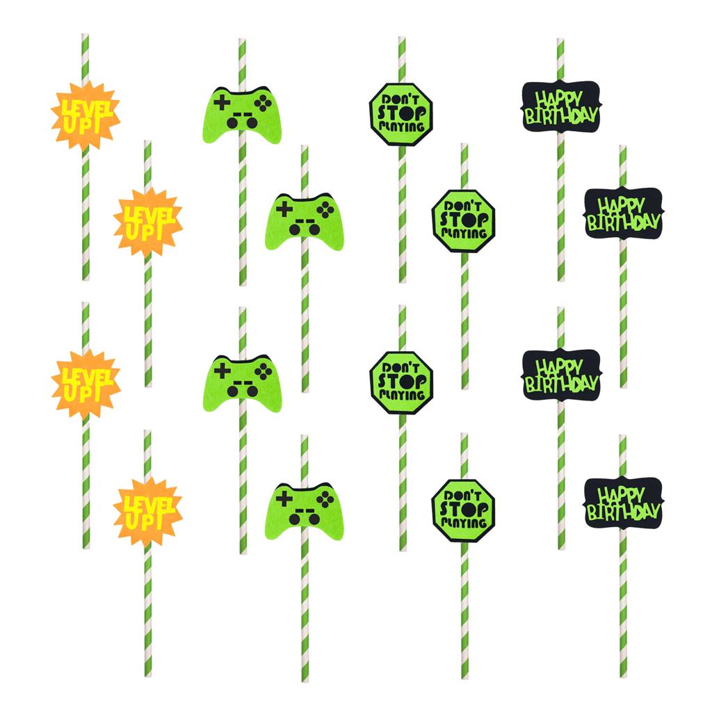 Buy 12 Set Party Game Paper Straws Stripe Drinking Straw Mixed at ...