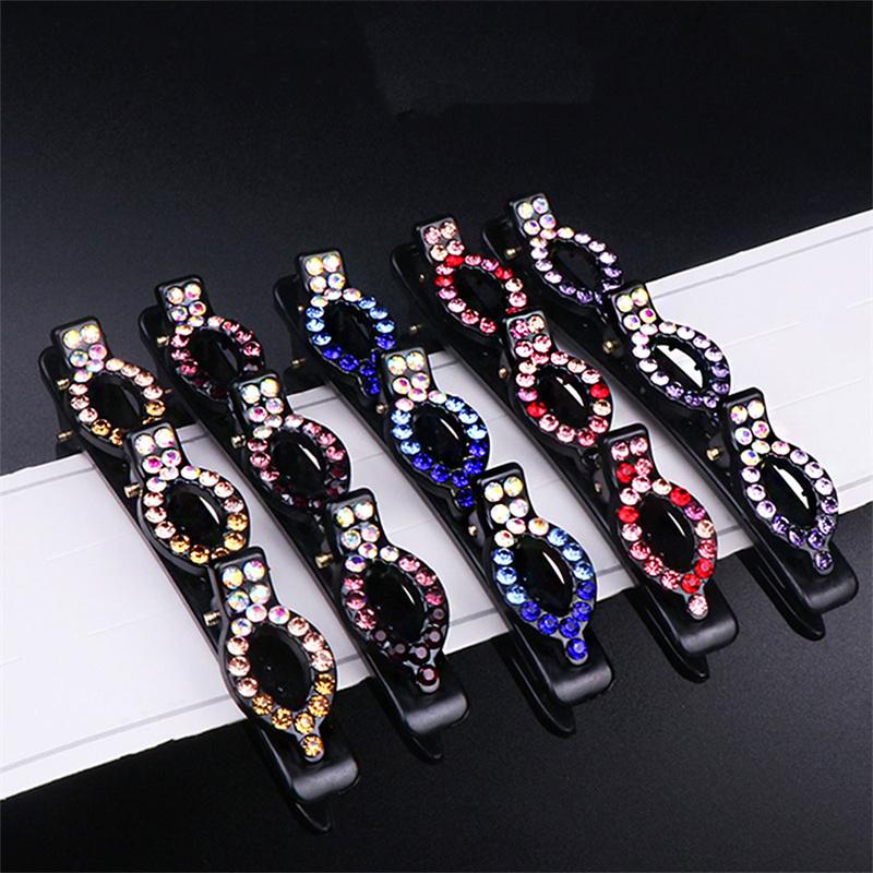 Cheap Sparkling Stone Braided Hair Clips Double Bangs Hair Clips ...