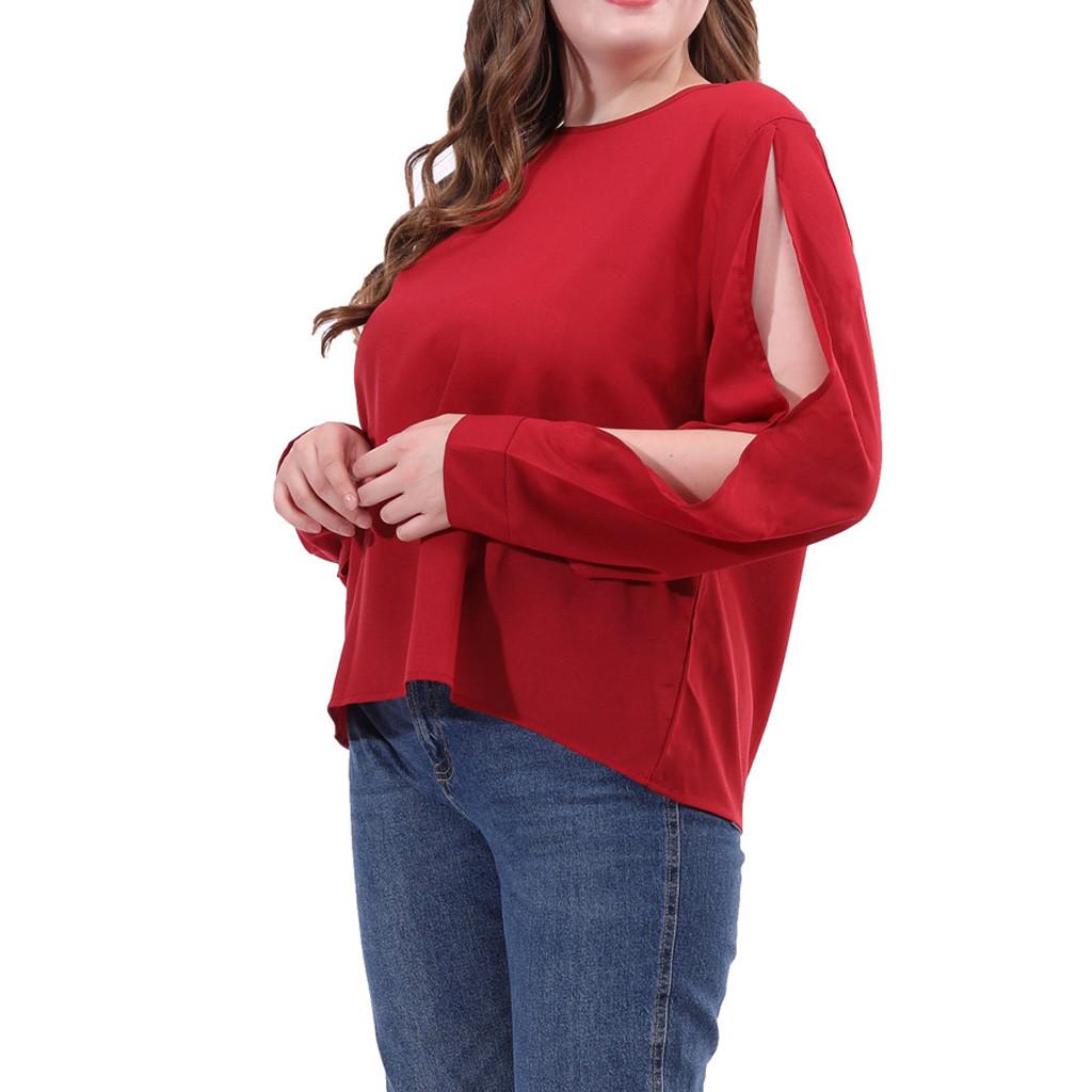 Buy 77 Womens Fashion Sexy O-Nack Plus Size Long Solid Color Cutout ...