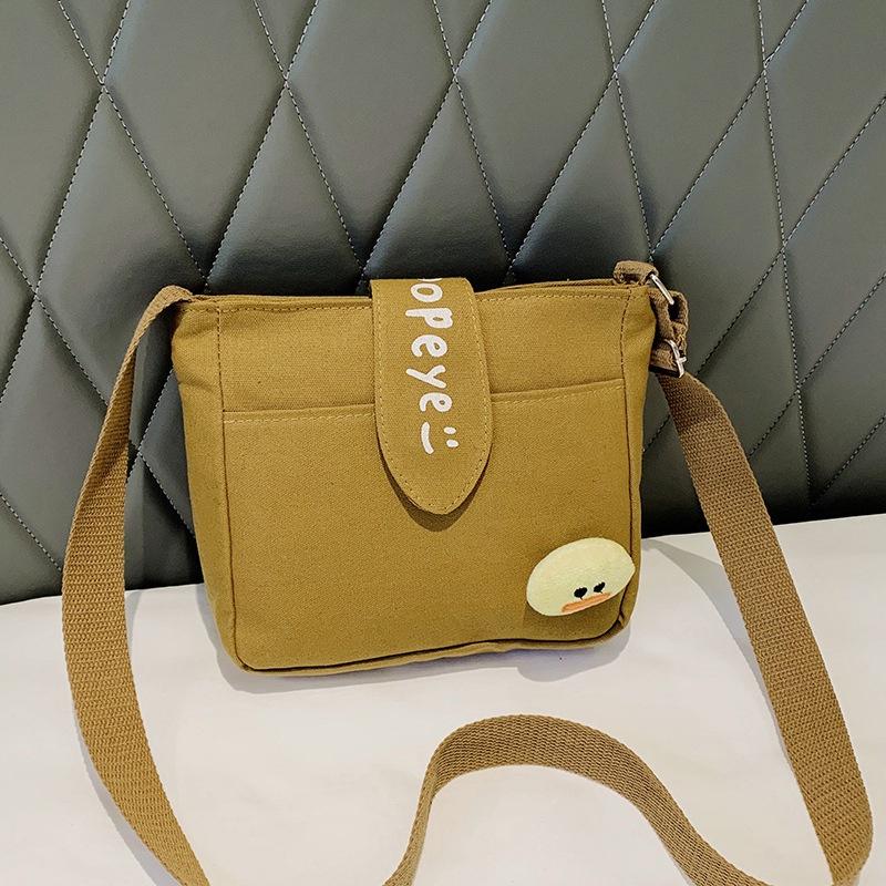 Buy Autumn new style canvas bag women's single shoulder diagonal bag ...
