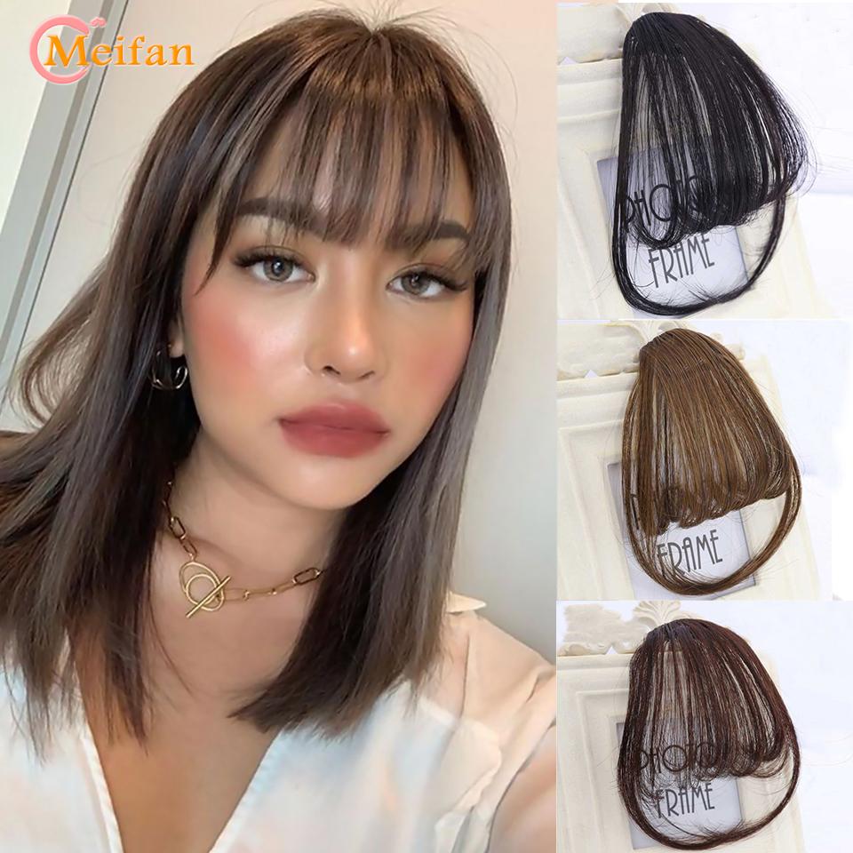 Buy Fake Blunt Air Bangs Hair Clip-In Bangs Extension Synthetic Natural ...