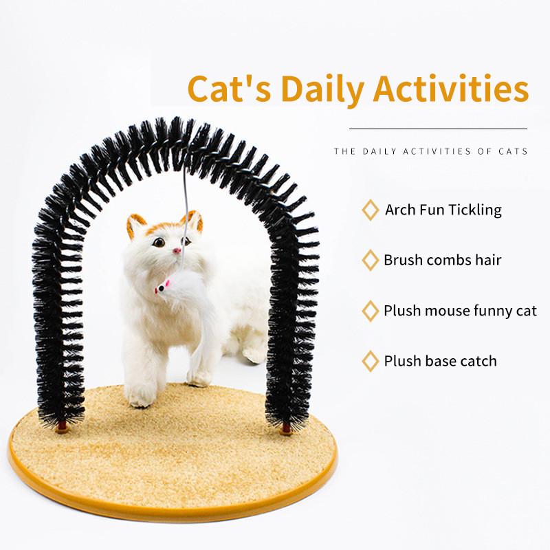 Pet Cat Massager Fun tickle Combing Hair Cat Toy Brush For Pet cat ...