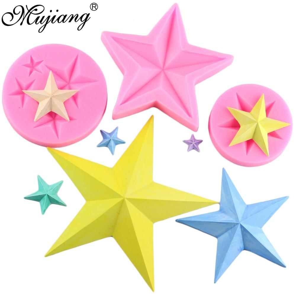 Buy Five-Pointed Star Fondant Cake Silicone Mold DIY Chocolate Candy ...