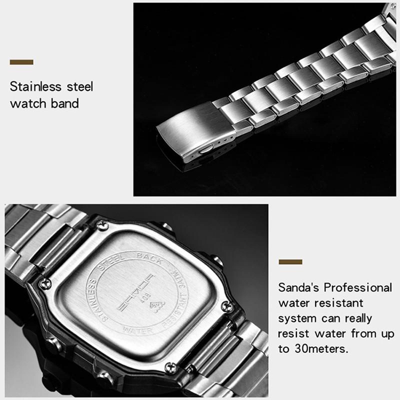 Buy Sanda Unique Chronograph LED Waterproof Sports Military Watch ...