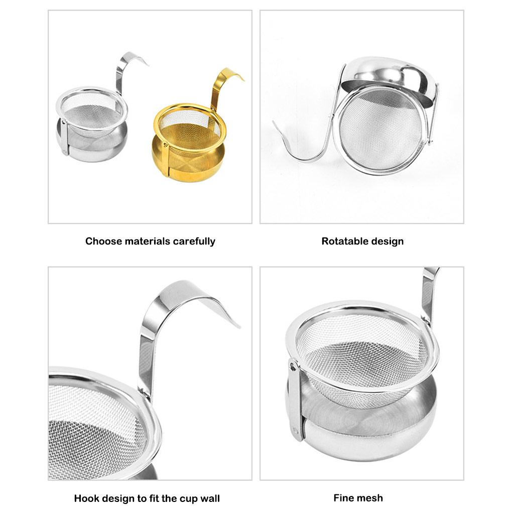 Kaufe Rotating Tea Strainer Gold Silver Fine Coffee Spice Herb Teaware ...