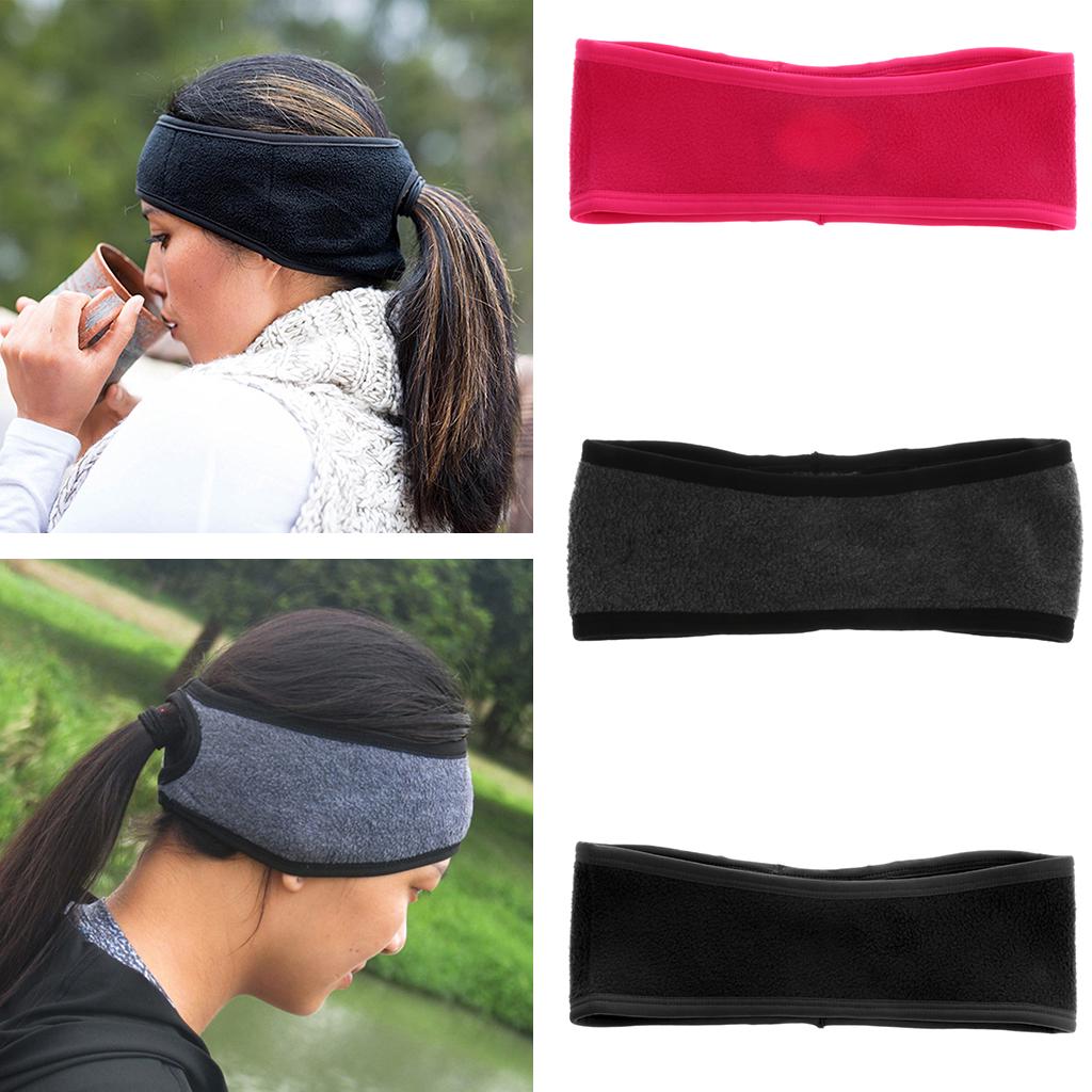 Buy Winter Warm Fleece Ponytail Headband Ear Cover Warmer Head Wear ...