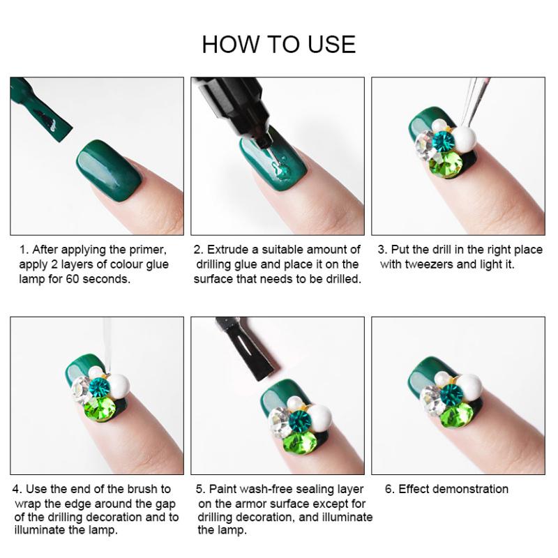 Buy Nail Point Drilling Glue Pen No-Clean Nails Adhesive Pinhole Nail ...