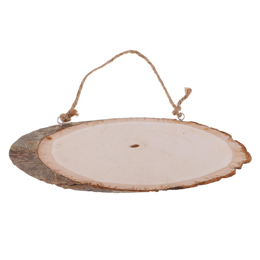 Large Oval Natural Hanging Wood Slices Tree Bark Wooden Pieces DIY ...