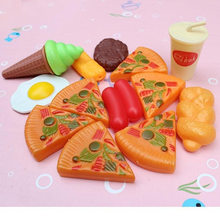 13pcs Funny Kids Plastic Pizza Cola Ice Cream Food Kitchen Role Play ...