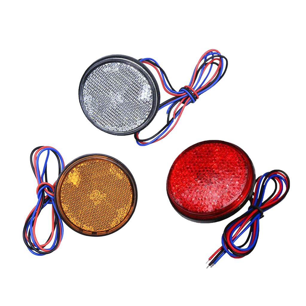 Buy 2pcs Motorcycle 24 LED Brake Stop Warning Reflector Light Round ...