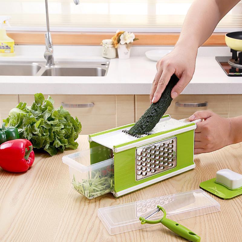 Buy Multifunction 5 In 1 Kitchen Vegetable Cutter Peeler Slicer Hand ...
