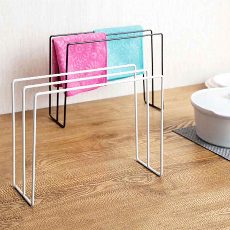 Vertical Wrought Iron Rag Hanging Rack Storage Shelf Kitchen Supplies ...